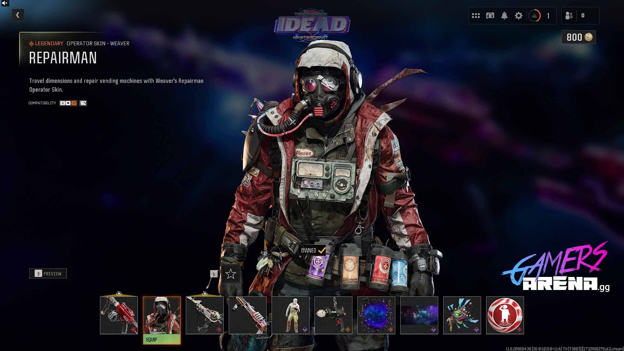 BO6 UNRELEASED IDEAD Mastercraft Tracer Pack Repairman Call Of Duty ...