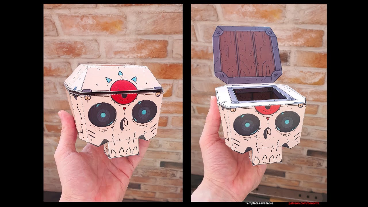 Skull Paper Dice Box - How to #craft #papercraft - YouTube