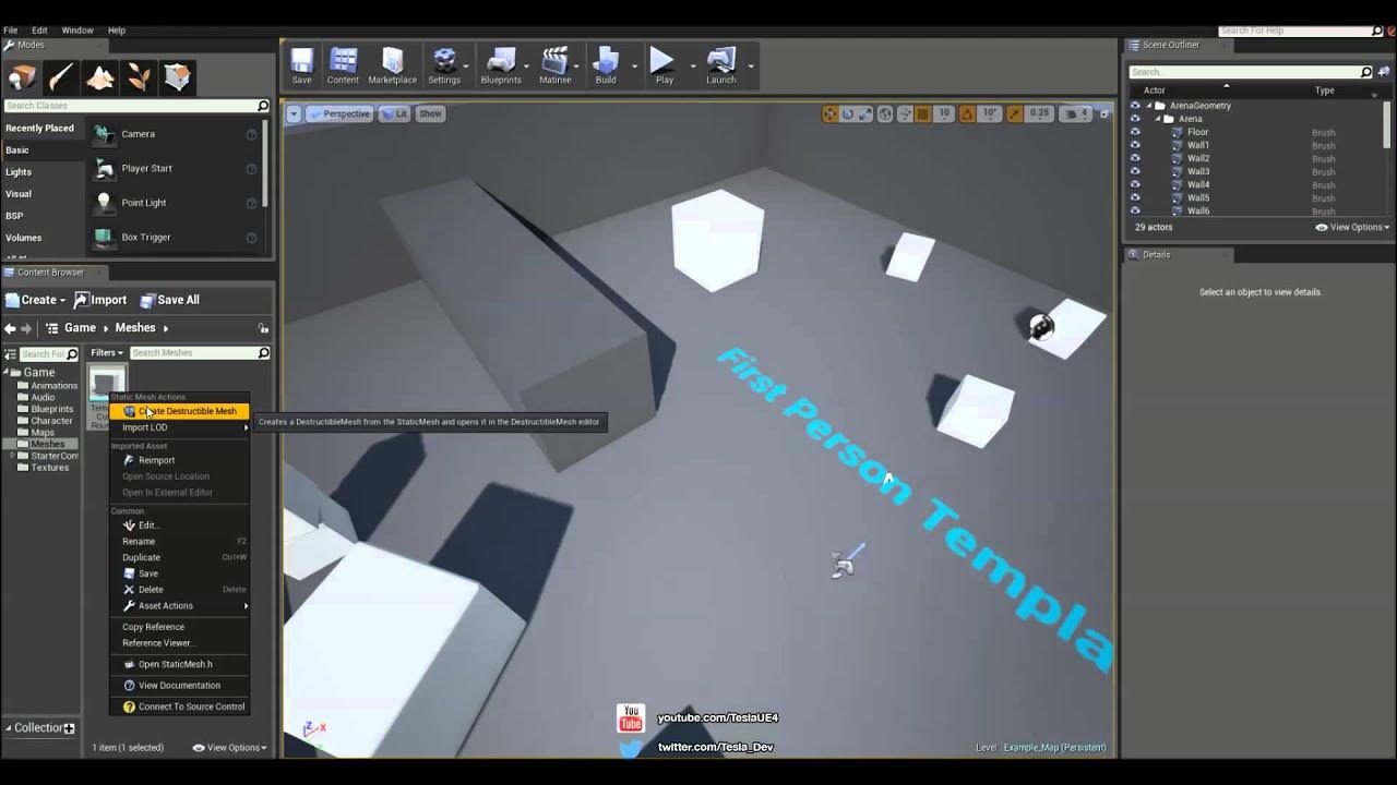 Unreal Engine 4 Tutorial - Partial Destruction (PhysX) - YouTube
