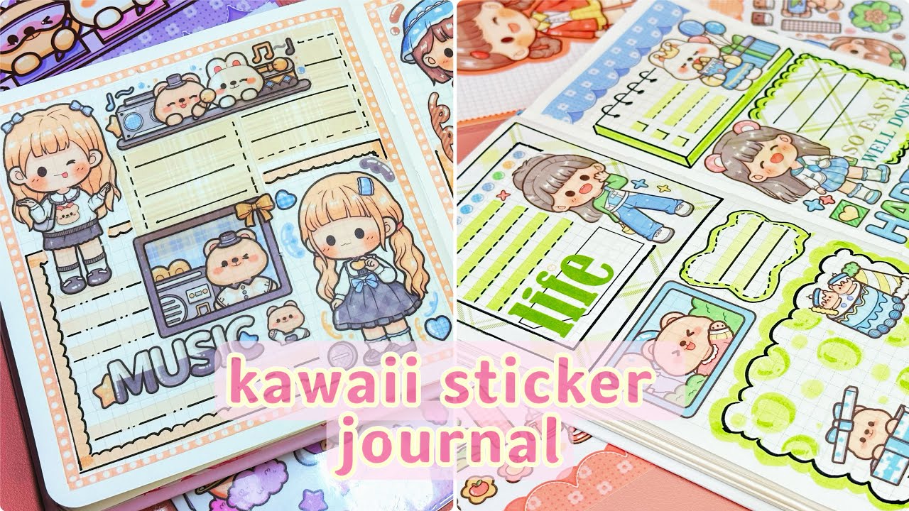 stickers journaling 💕cute kawaii sticker🌈 Immersive ASMR bullet journal ...