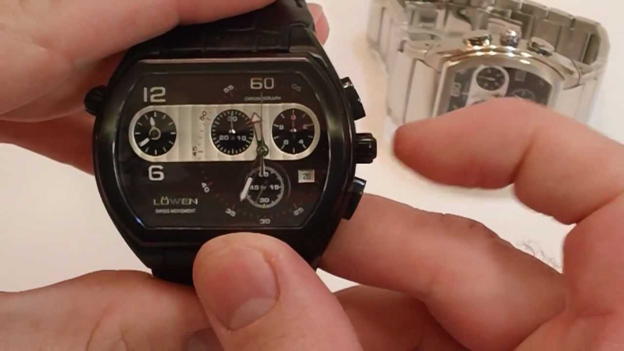 Lowen Grand Sport Swiss Chrono Dual Time Watch with Sapphire Crystal ...