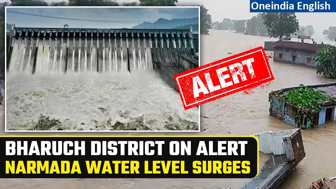Narmada water level rises, Bharuch villages put on alert | OneIndia ...