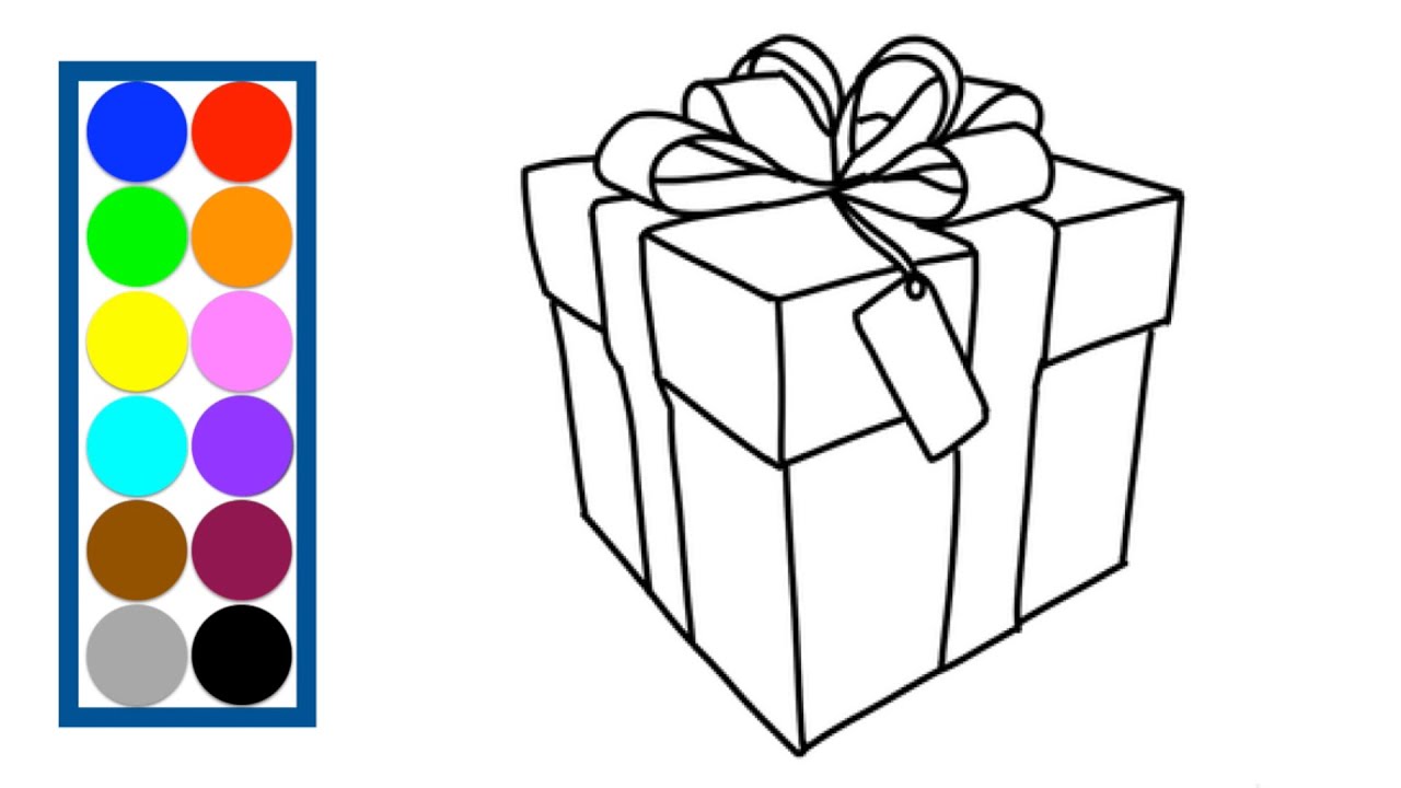 Как нарисовать подарок / How to Draw a Gift / Drawing and Coloring for ...