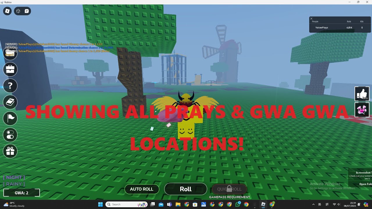 SHOWING ALL PRAYS & GWA GWA SPAWN LOCATIONS IN HADED RNG - YouTube