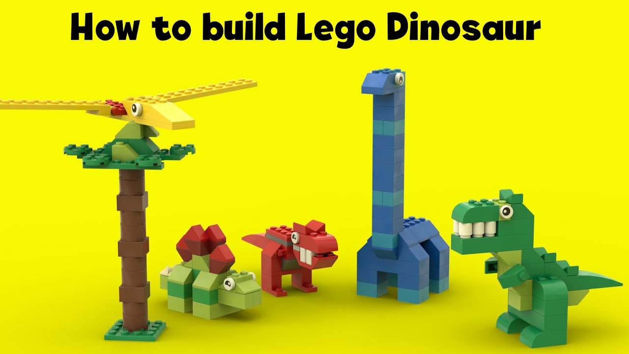 How to build Lego Dinosaur from Classic Sets - Stop Motion Instructions ...