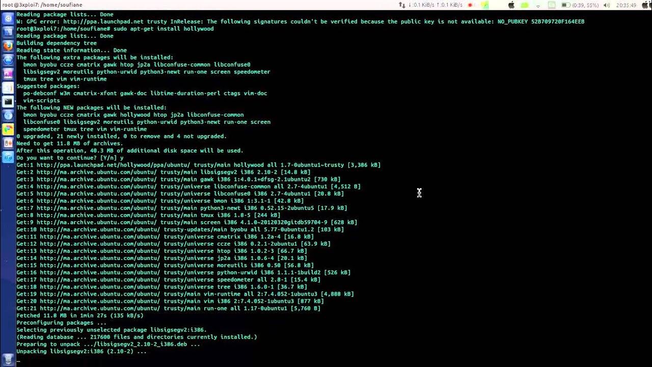Install Hollywood In Ubuntu And Be Like A Hacker - YouTube