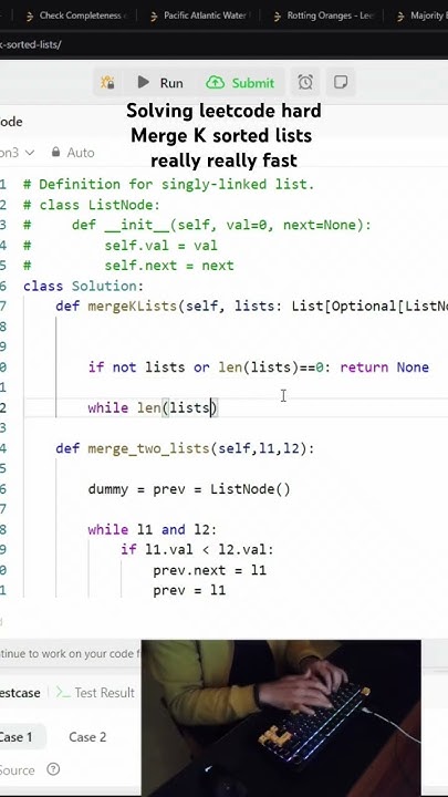 Solving leetcode hard question merging K sorted lists really fast #leetcodechallenge # ...