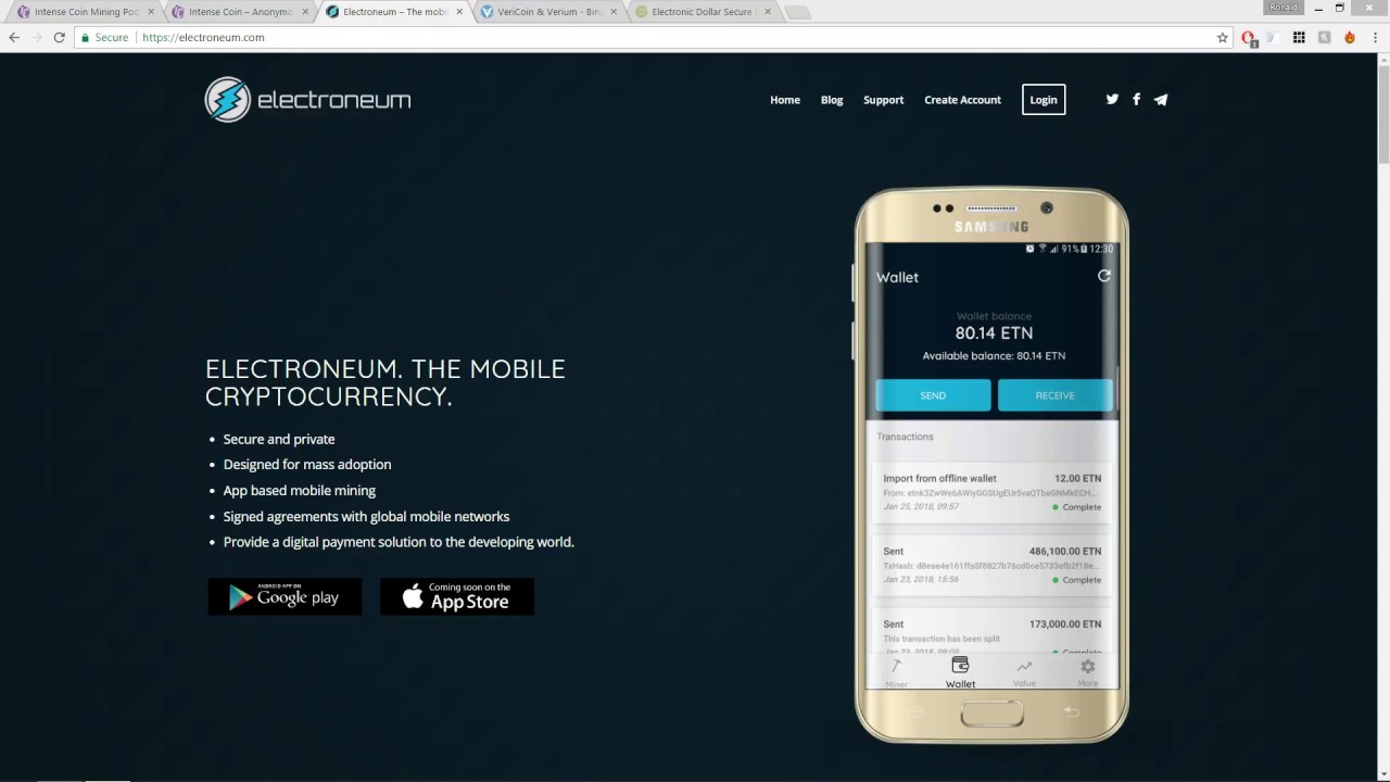 Electroneum, Intense Coin, Verium, and E-Dollar! CPU Mineable Coins ...