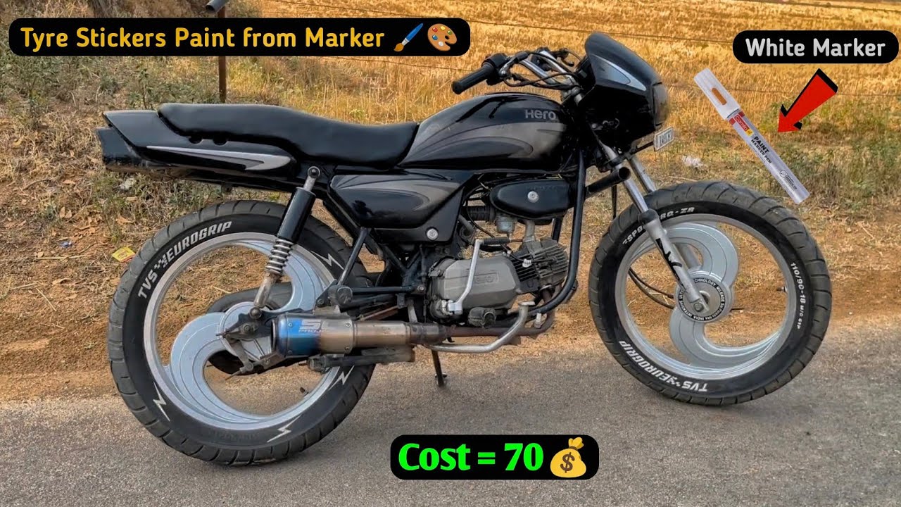 Splendor Tyre Stickers Modification 🎨🖌️ || Tyre Stickers Highlight 🔥 ...