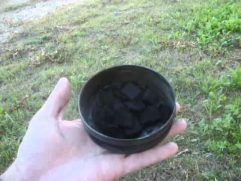 Making char cloth and preparing tinder - YouTube