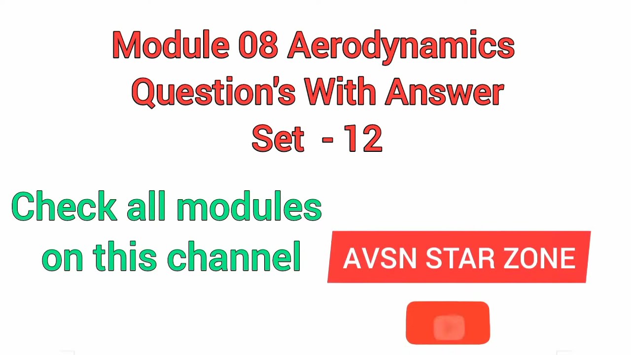 Aerodynamics Question Bank Part 12 | Module 08 (EASA DGCA CAA exam question) - YouTube