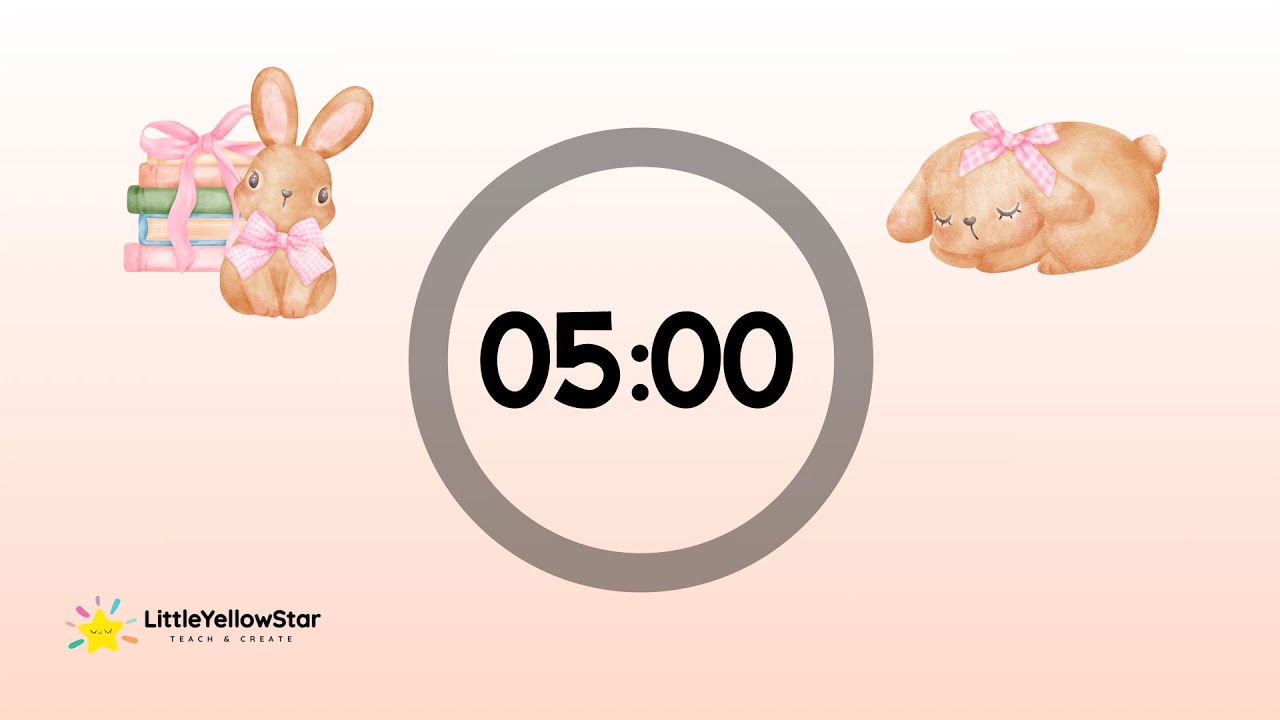 Cute Bunnies Timer For Kids - 5 Minutes Countdown Timer For Kids With ...