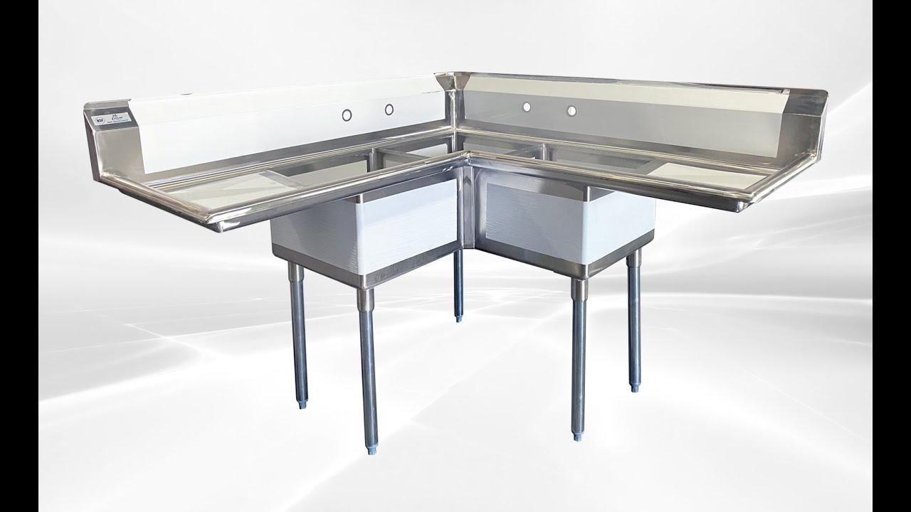 NSF Stainless Steel Corner Sink 3 Compartment kitchen vegetable washing ...