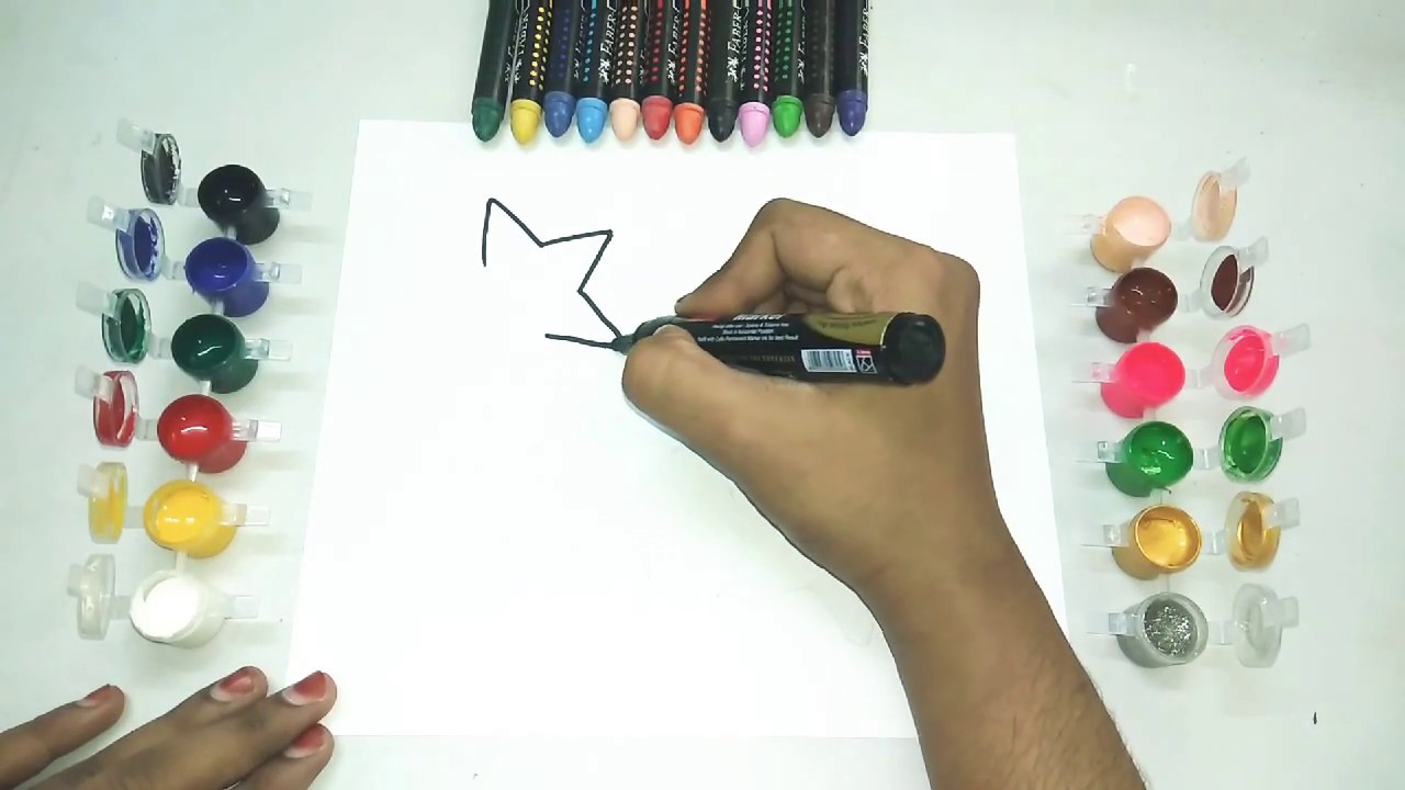 how to draw Star with Diffrent Colours for kids | Alpha Color World ...