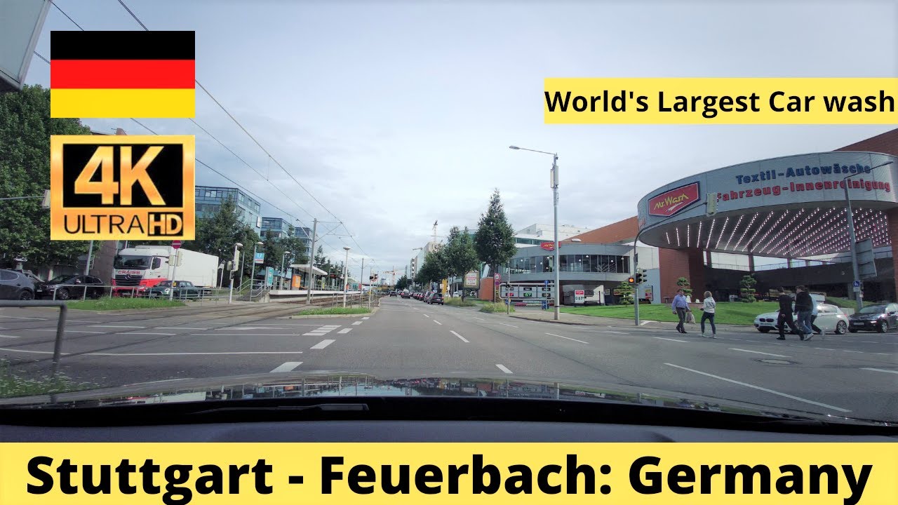 Driving in Germany: Stuttgart,Feuerbach 4K UHD|wide angle - YouTube