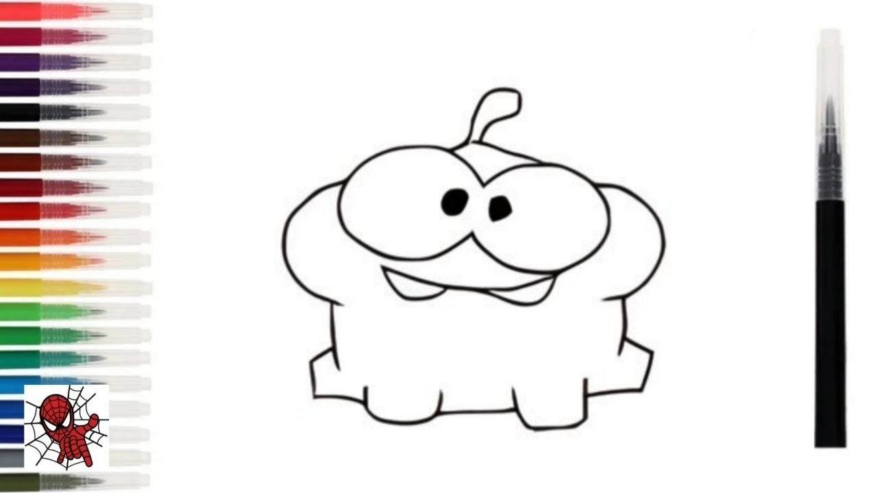 How to draw AM NUM cartoon coloring AM NUM for children - YouTube