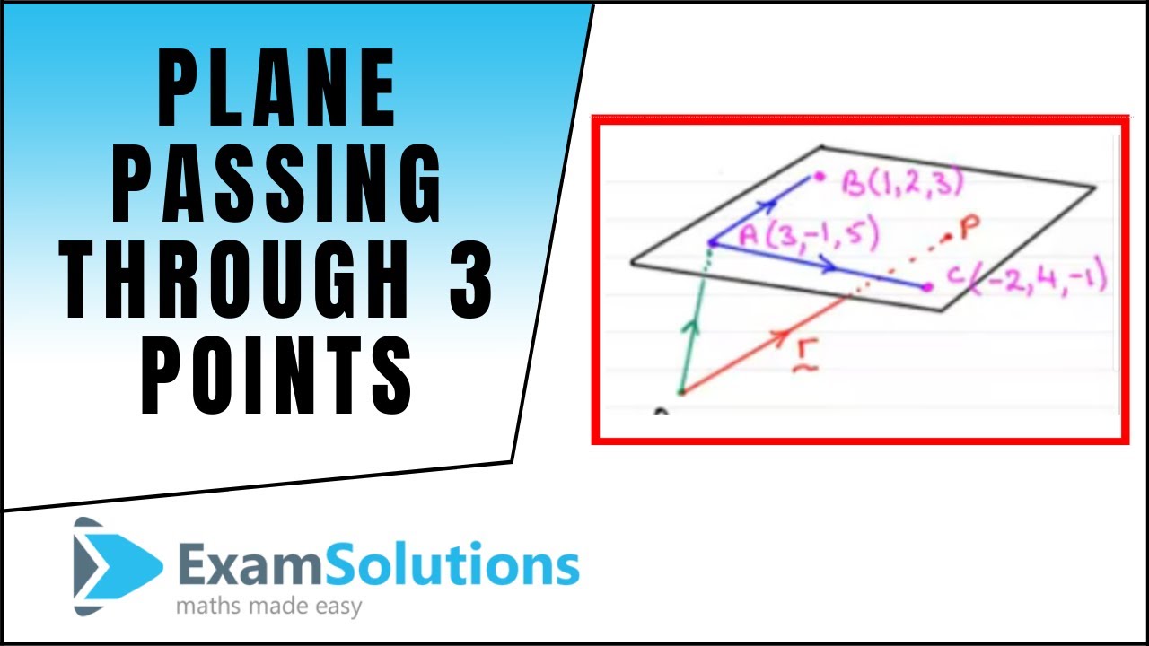 Plane Passing Through 3 Points vector Parametric Form ExamSolutions Plane Passing Through 3 Points vector Parametric Form ExamSolutions