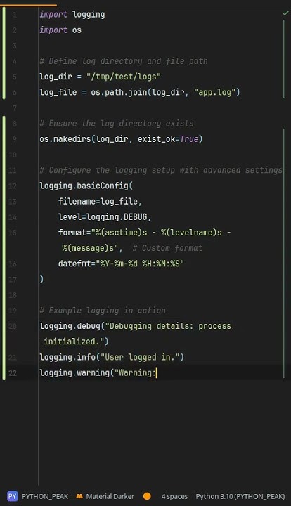 How do you make a simple logger in Python? Simple Python Logging That Feels Like Magic! - YouTube