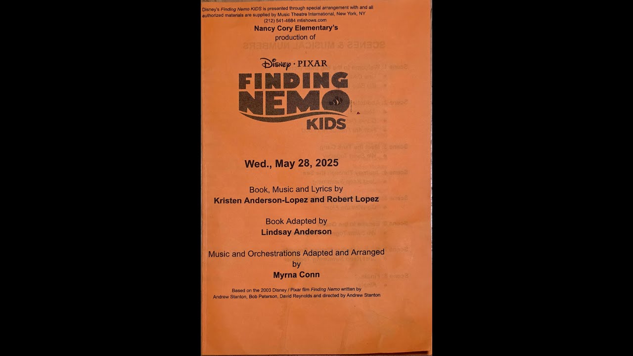 Finding Nemo Kids - Nancy Cory Elementary School - 5/28/25 - YouTube