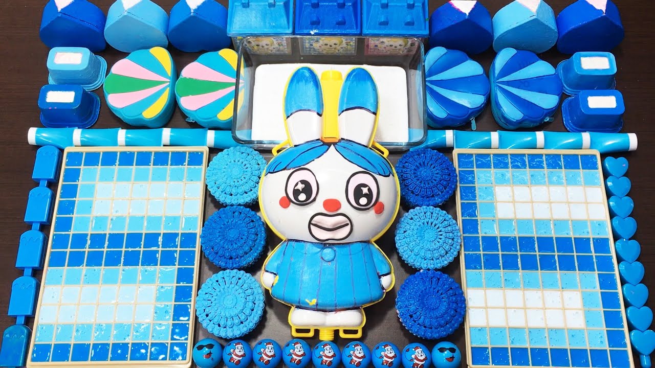 BLUE Slime 🌻🌻🌻 Mixing random into GLOSSY slime🌻🌻🌻Satisfying LaLa Slime ...