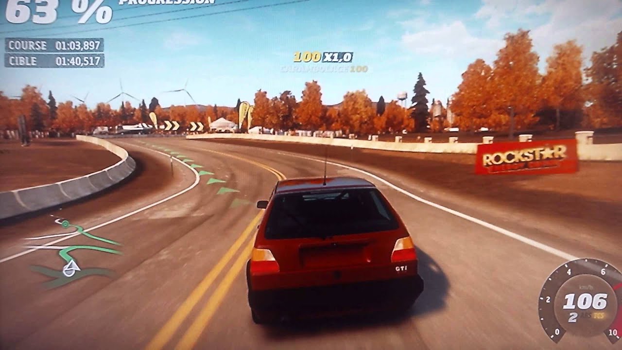 GAMEPLAY FORZA HORIZON XBOX 360 GOLF GTI 16V MK2 COURSE 2 - YouTube