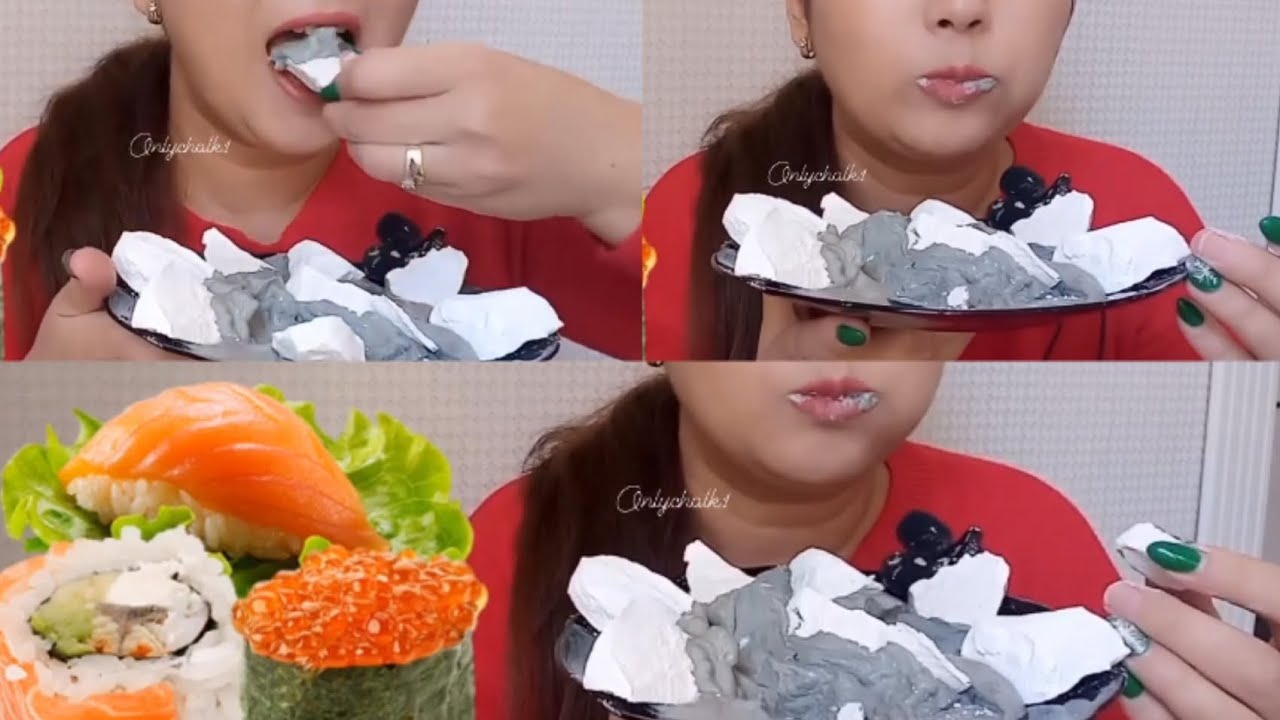 CHALK CRUNCH WITH CLAY PASTE || CLAY ASMR - YouTube