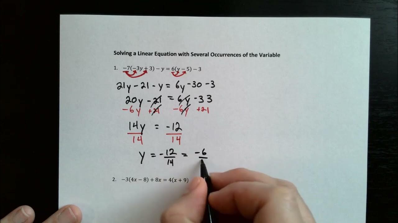 Solving a Linear Equation with Several Occurrences of the Variable ...