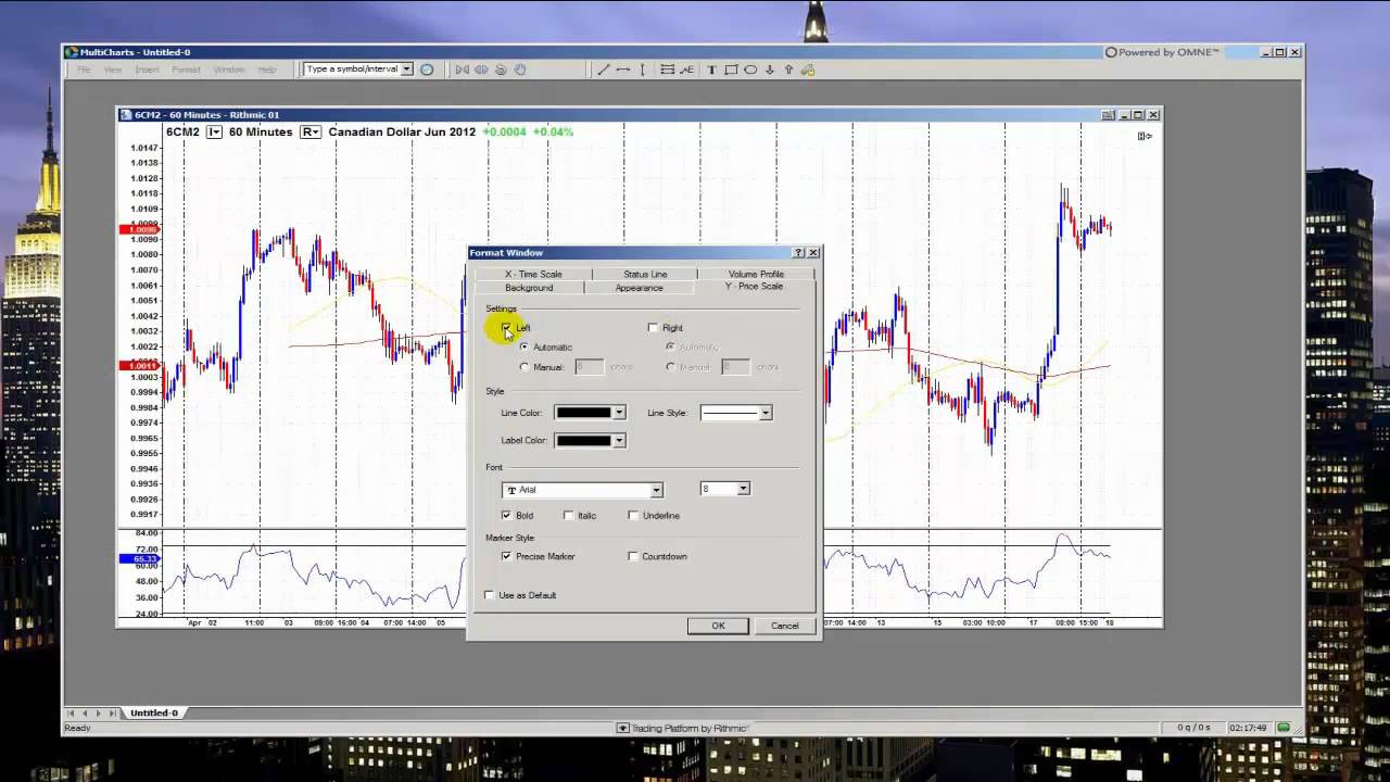 MultiCharts Format Window Menu - YouTube