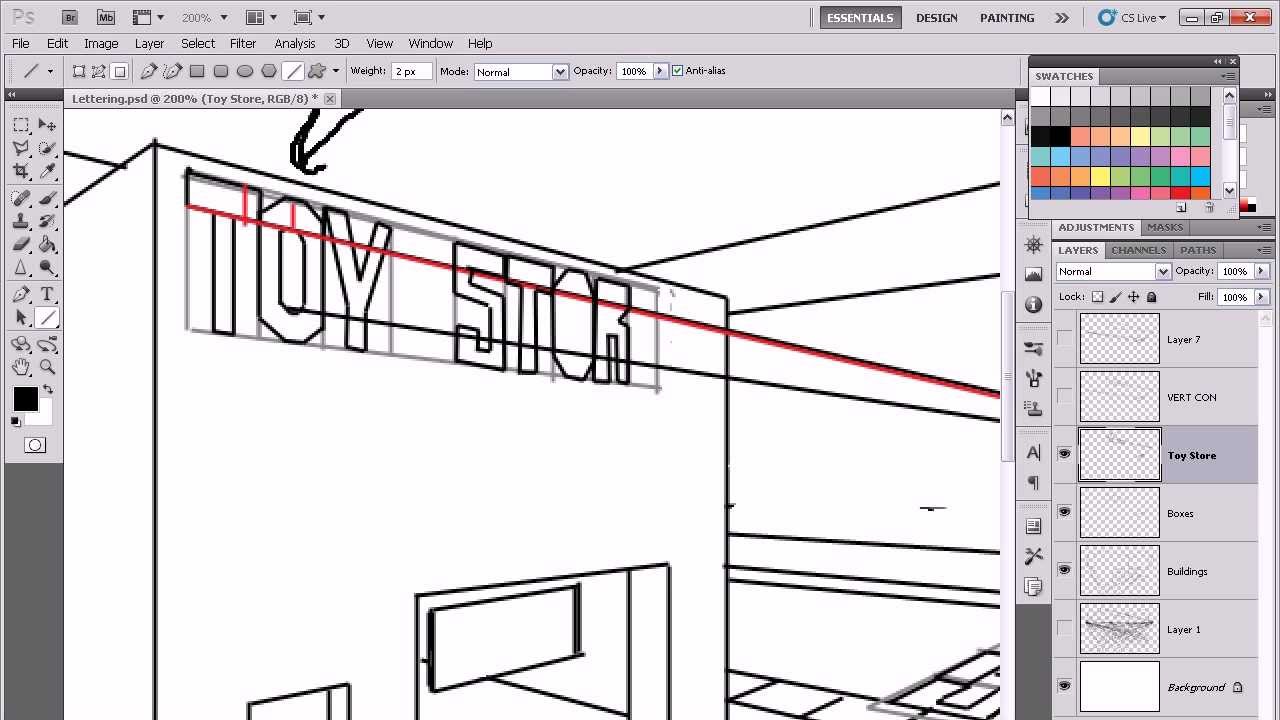 Lettering In Perspective Part 1 - YouTube