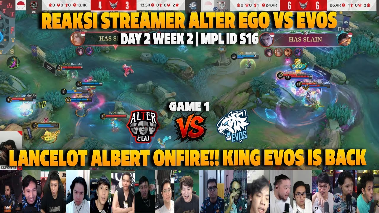 KING ERLAN DAN ALBERT MENGGILA REAKSI STREAMER MPL ID S16 ALTER EGO VS ...