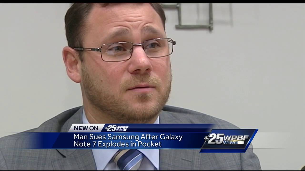 Man sues Samsung after Galaxy Note 7 explodes in pocket - YouTube