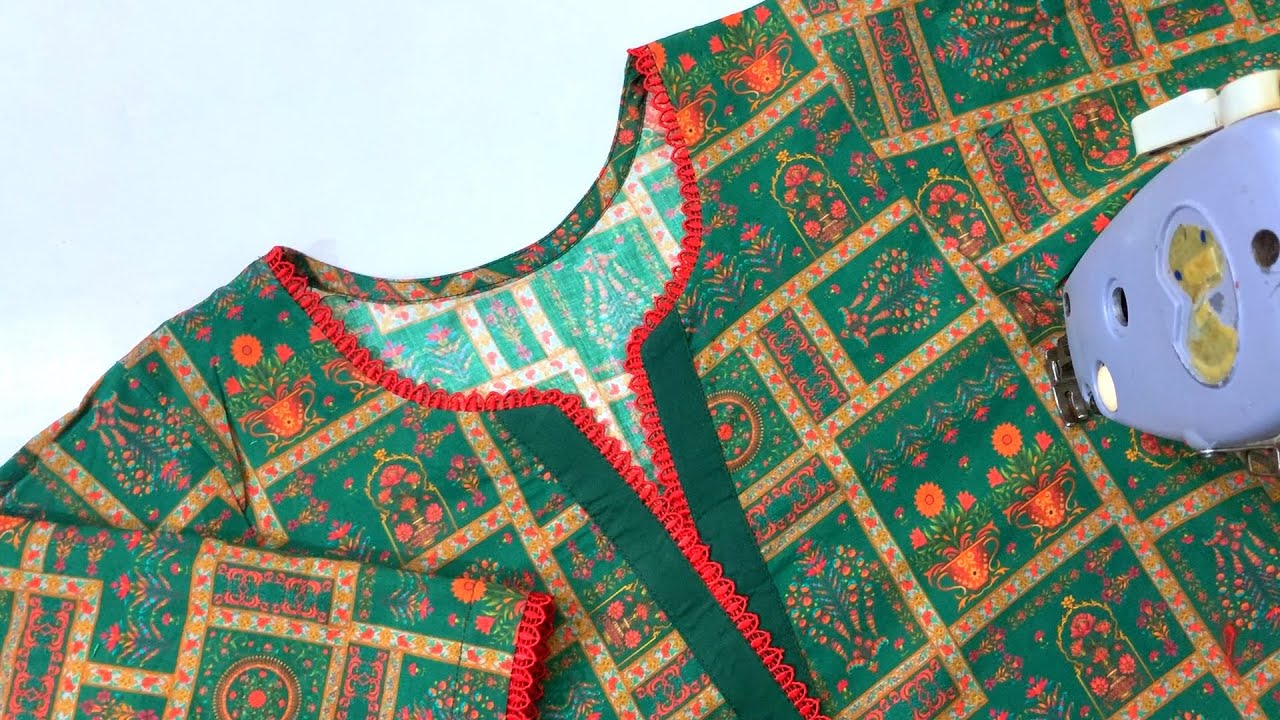 Making V-Shape Overlap Neck design with Easiest way - The Latest Design ...