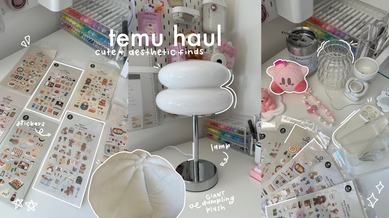 aesthetic temu haul 🛒🌿 [unboxing stationery, room decor, + more!] - YouTube