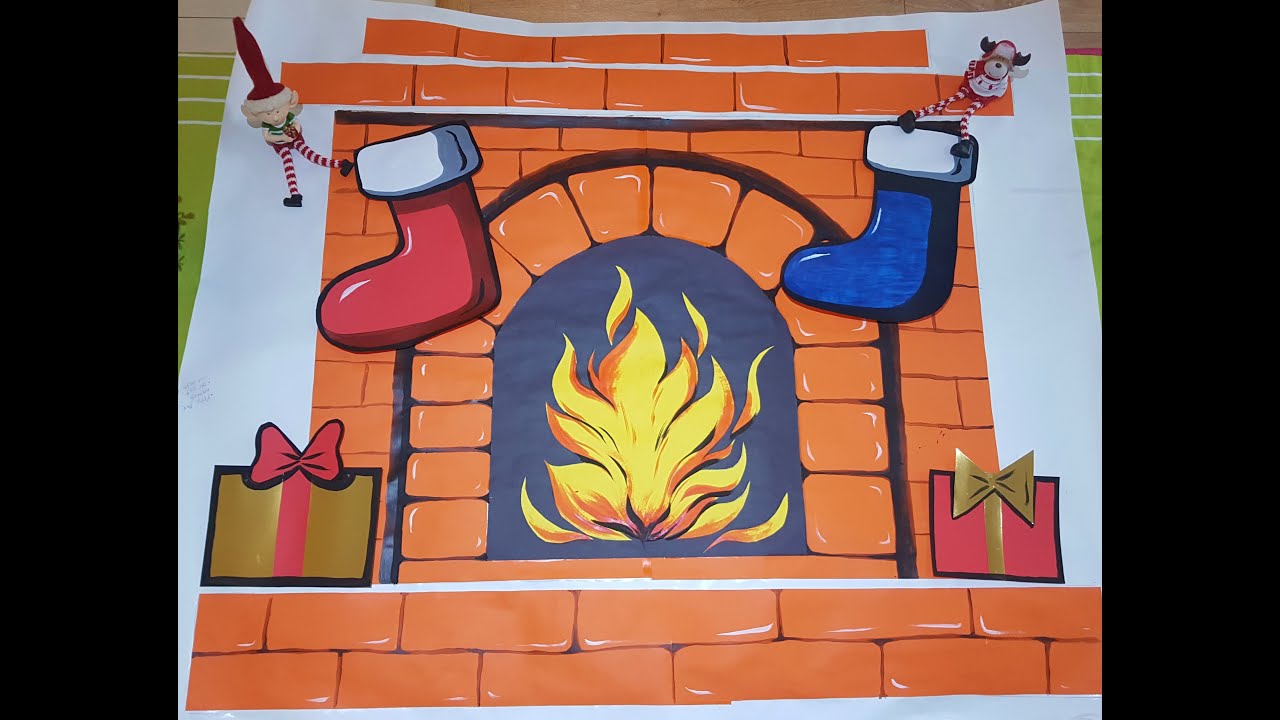 How to Draw Fireplace | Chimney - YouTube