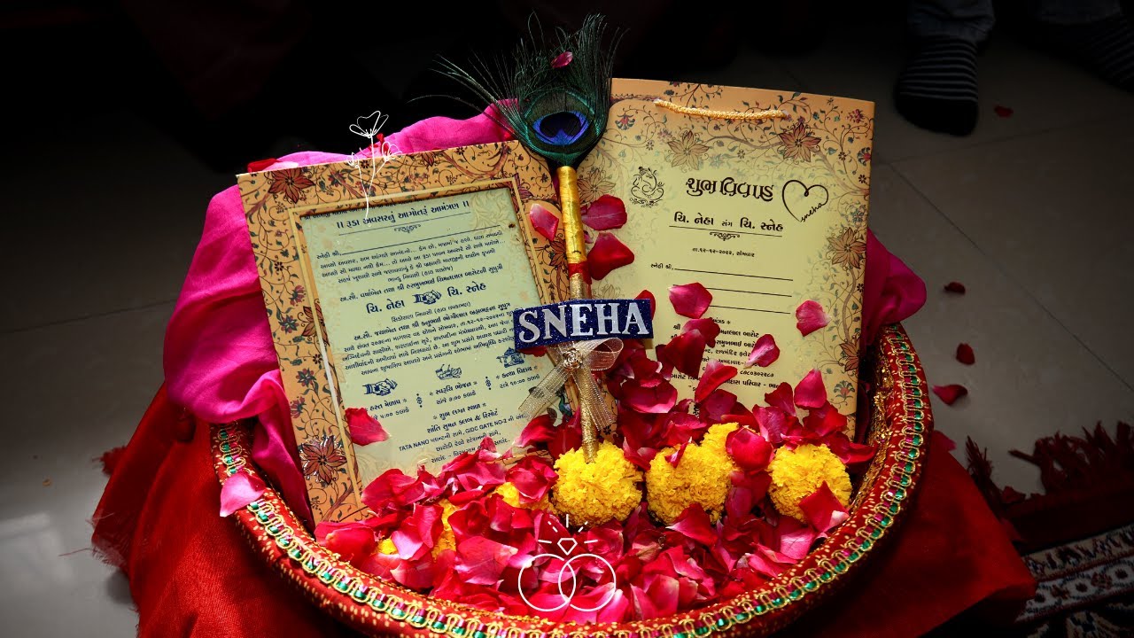 Kankotri Ceremony | Sneha Wedding Card Invitation | Lagna Patrika | Lagna Vadhamna | Din Shagna ...
