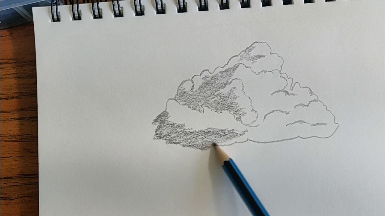 How to draw realistic clouds - step by step - YouTube