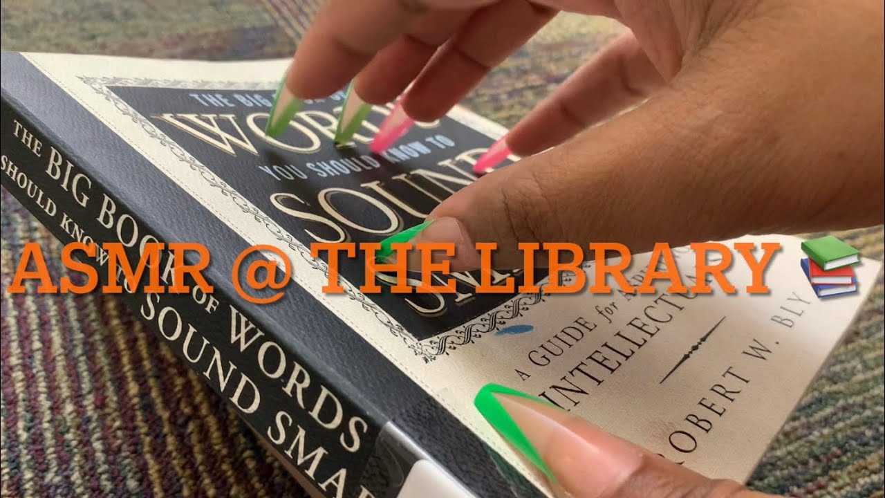 ASMR @ The Library 📚 🤤💗 #asmr #asmrtapping #subscribe #tingles #nails # ...