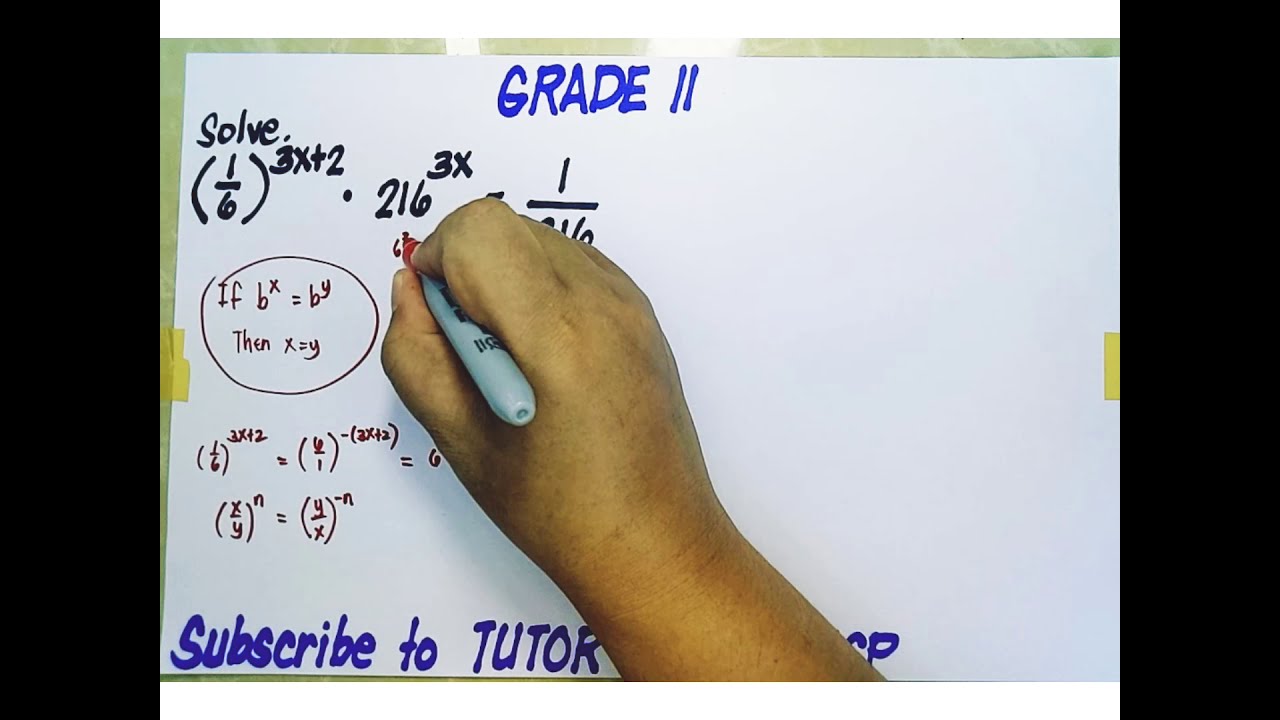 Grade 11 | Exponential Equation With Fractional Base | One To One Property || By Tutor Marife ...