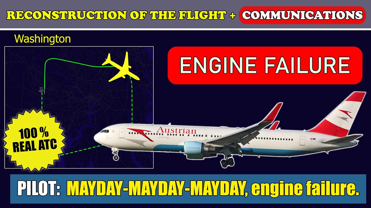 MAYDAY. Engine failure. Emergency return | Austrian Airlines Boeing 767 ...