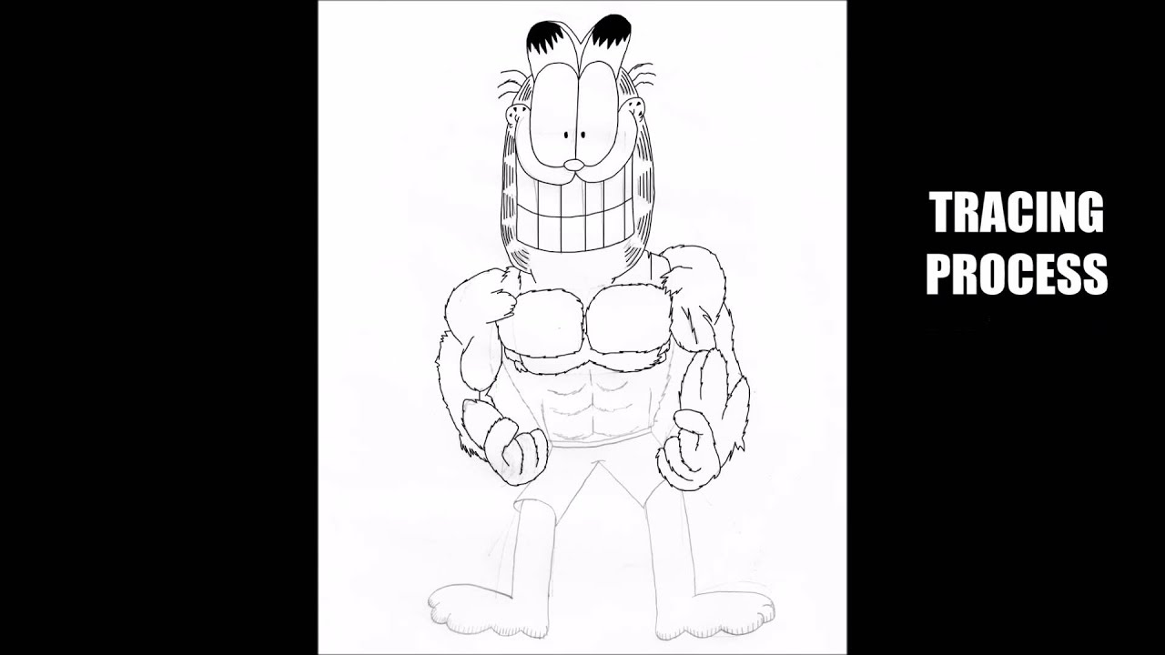 Drawing to Final #2: Muscle Garfield - YouTube