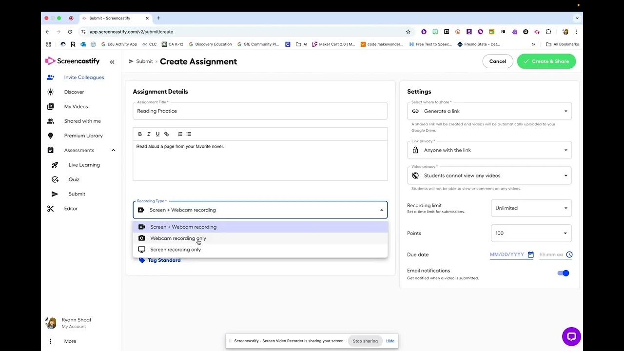How to Create an Assignment in Screencastify Pro - YouTube