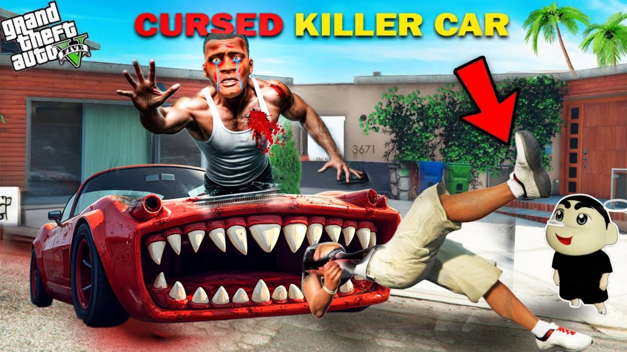 Franklin And Shinchan | Found Cursed Killer Car in | Lester Haus | Gta ...