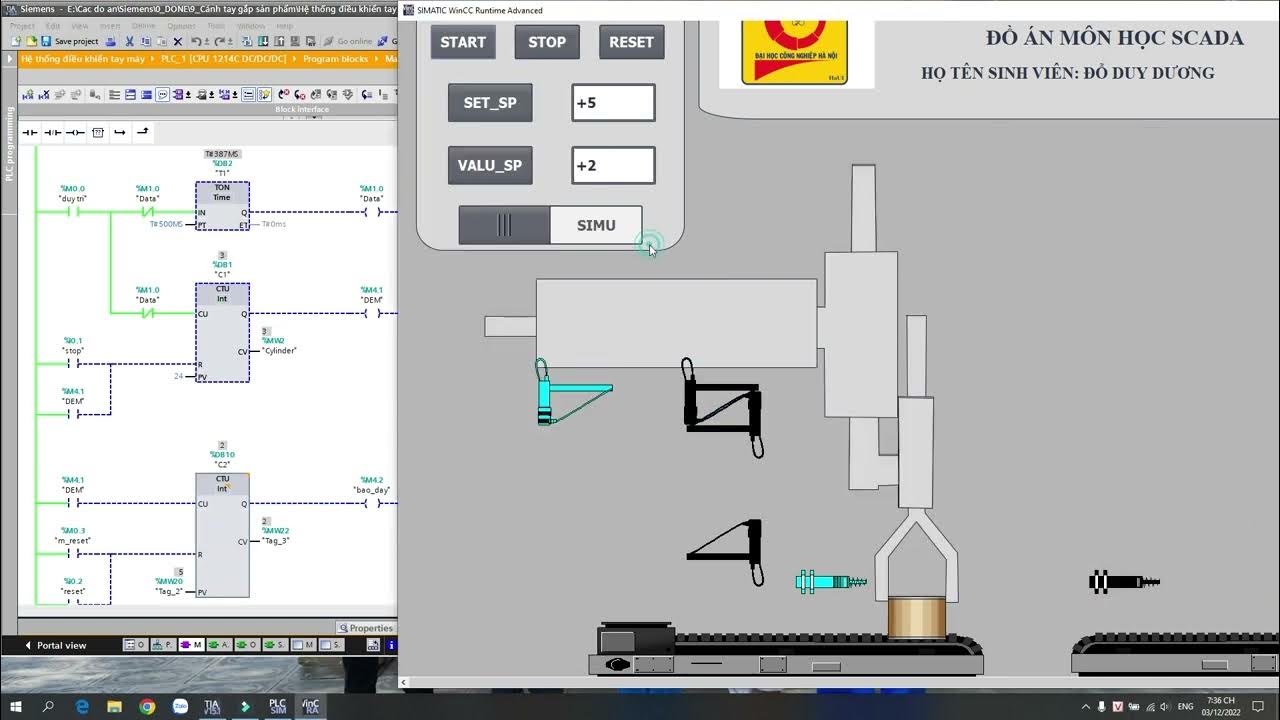 Chương trình điều khiển cánh tay robot gắp sản phẩm dùng PLC S7 1200 ...