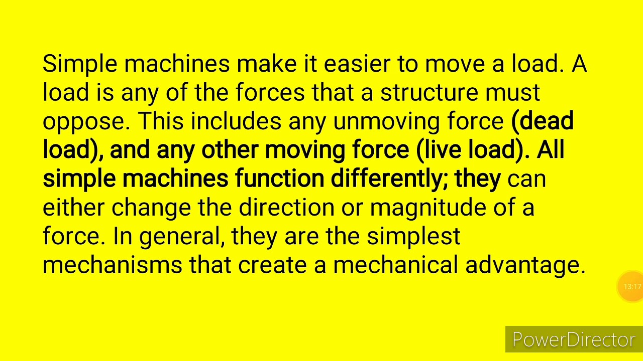 FORCES OF STRUCTURE & SIMPLE MACHINES - YouTube