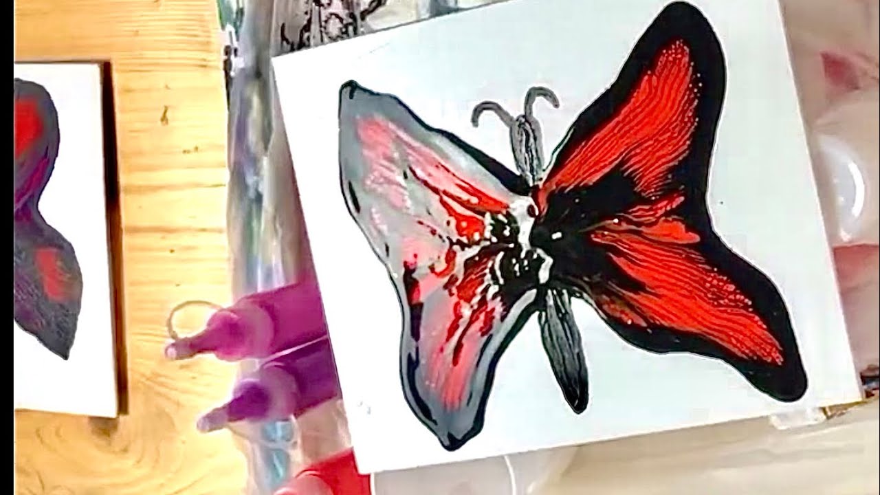 String Pull Butterfly Art! | DIY | HannaLouisePaint - YouTube