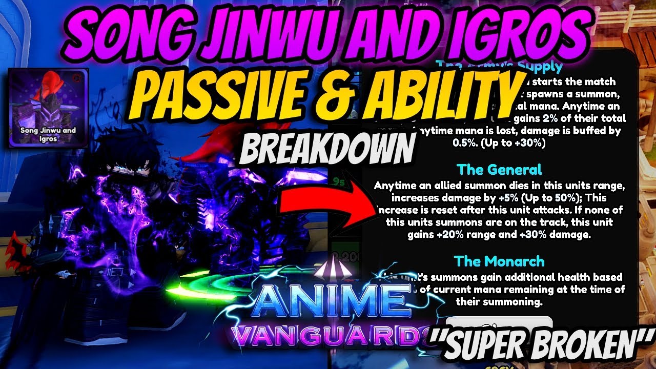*NEW* Song Jin Wu And Igros Is *INSANELY* Broken In Anime Vanguards ...