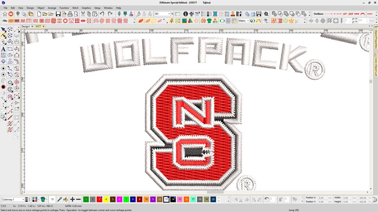 Nc State Wolfpack Embroidery logo - YouTube