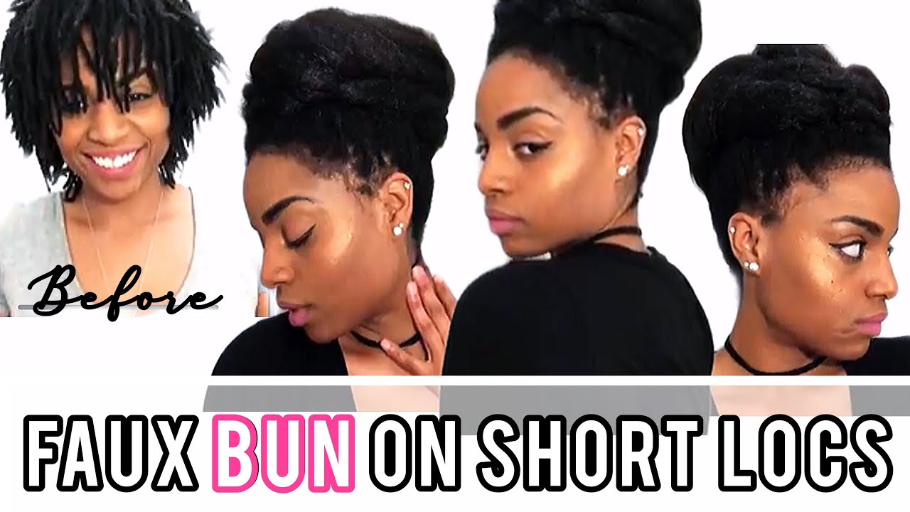 FAUX BUN ON SHORT LOCS | Cc Devereaux - YouTube