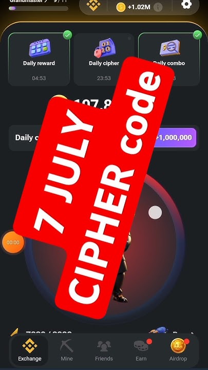 Hamster Kombat Daily Cipher Code 7 July 2024 || Hamster Daily Cipher Code || Daily Cipher 7 July ...