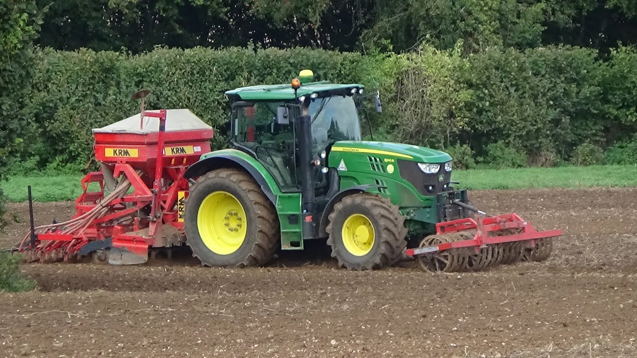Seed Drilling Wheat with John Deere & KRM - YouTube